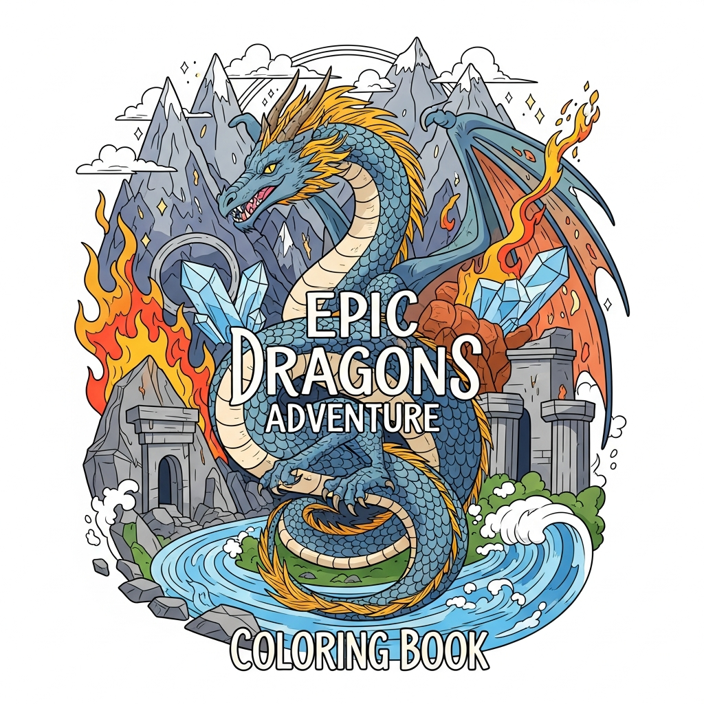 Epic Dragons Adventure - Free Printable Coloring Book
