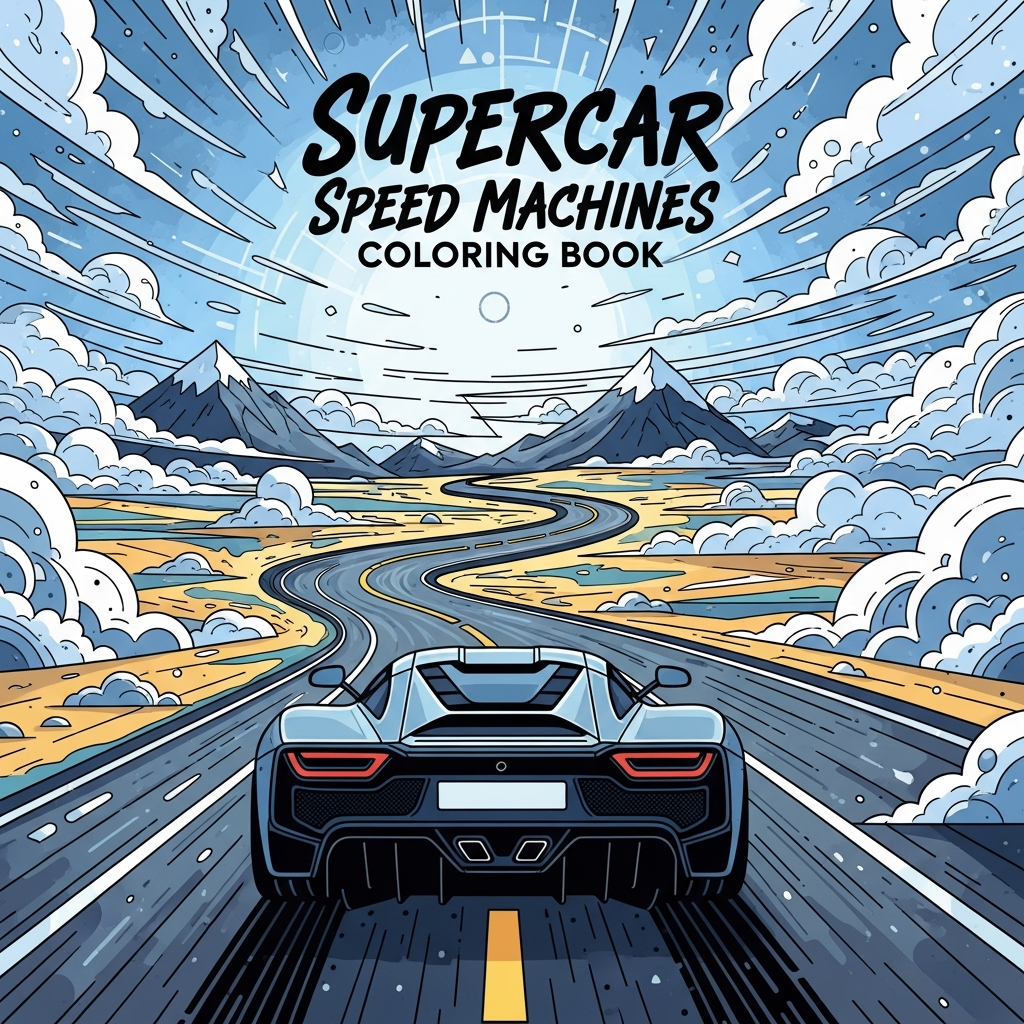 Supercar Speed Machines - Free Printable Coloring Book