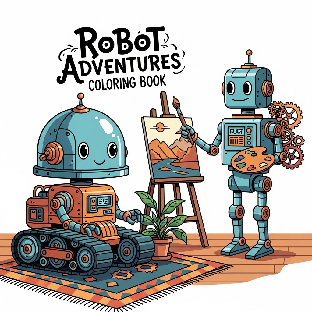 Robot Adventures - Free Printable Coloring Book