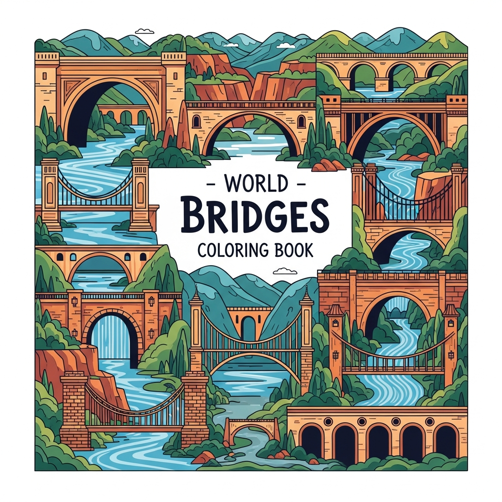 World Bridges - Free Printable Coloring Book
