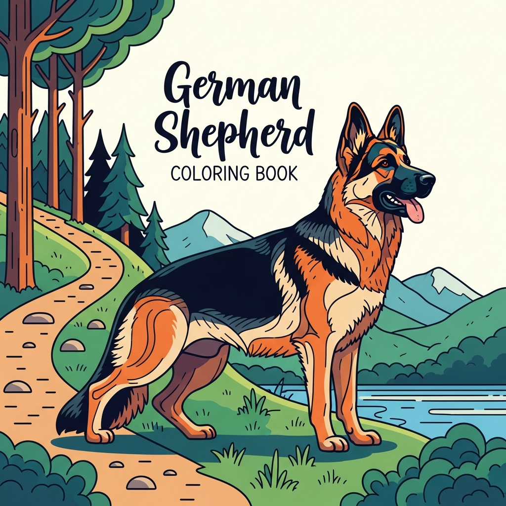 German Shepherd - Free Printable Coloring Book