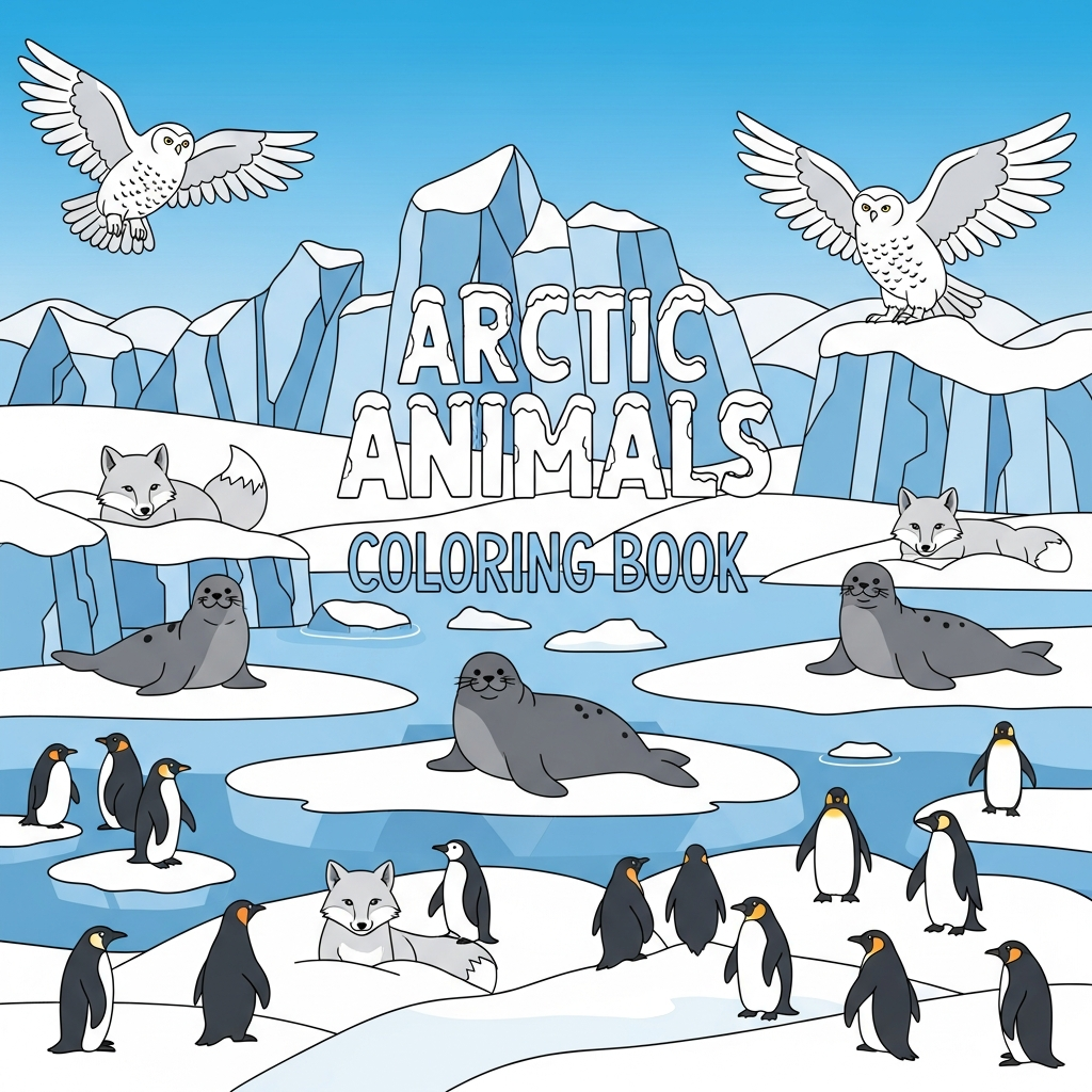 Arctic Animals - Free Printable Coloring Book