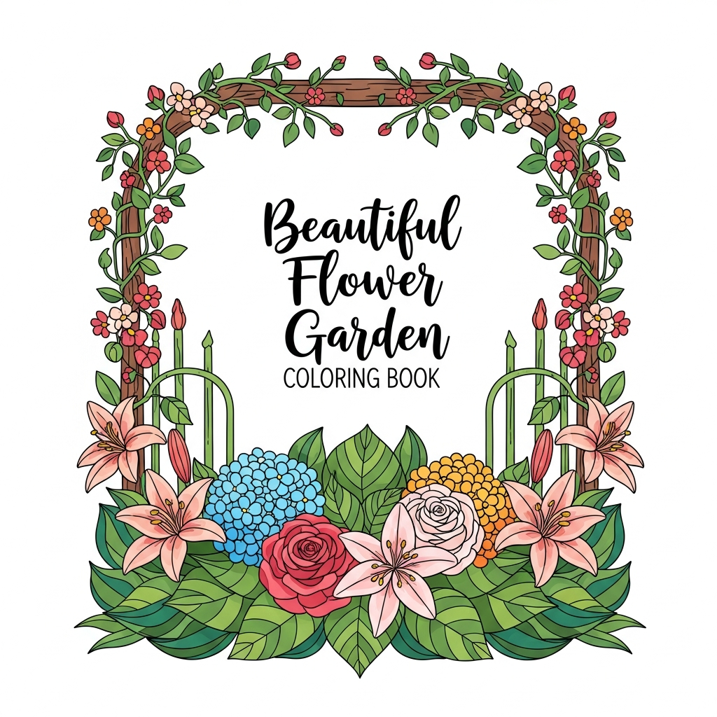 Beautiful Flower Garden - Free Printable Coloring Book