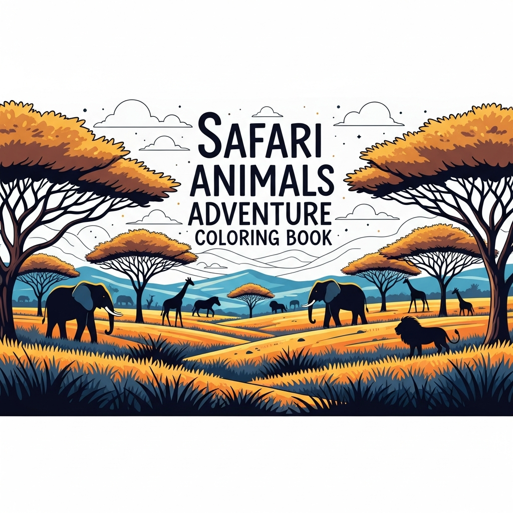 Safari Animals Adventure - Free Printable Coloring Book